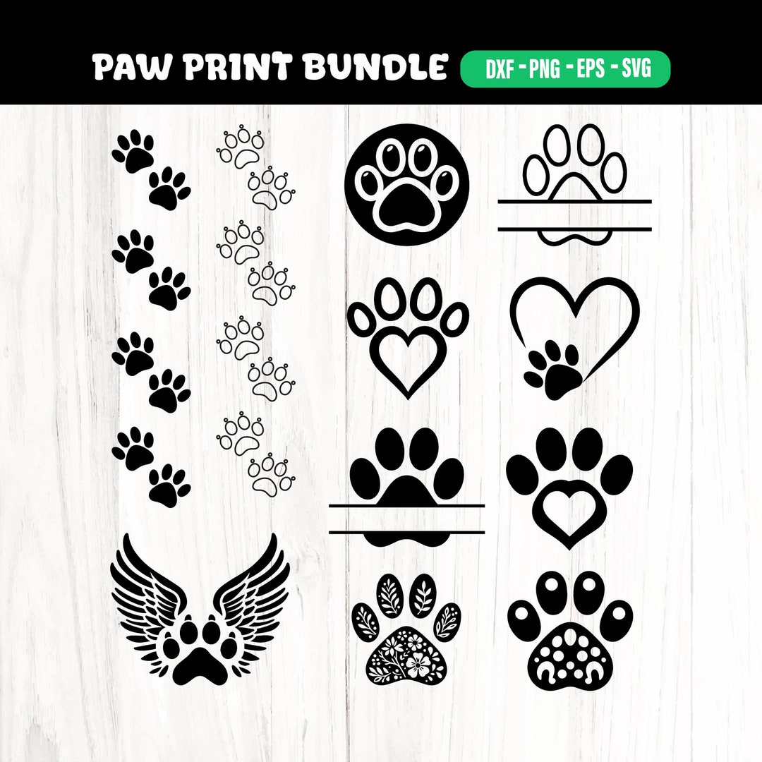 Paw Prints Svg, Animal Print Svg, Paw Print Cut File, Animal Paw Svg ...