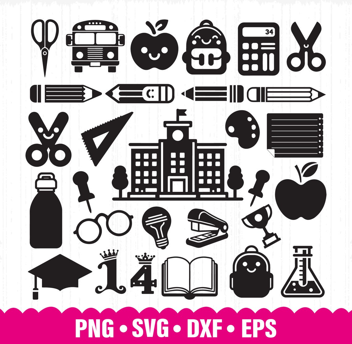 School Svg Bundle, Back to School Svg, Cute School Supplies, School ...