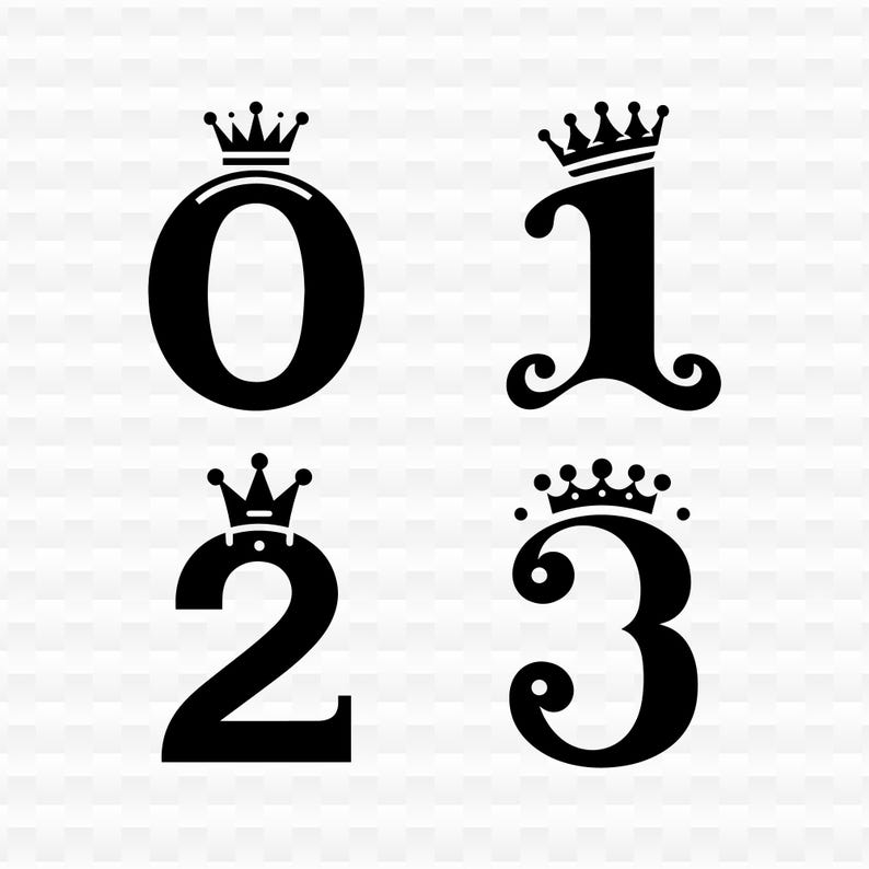 Crown Numbers SVG, Birthday Sport Numbers, Cut File (digital Download ...