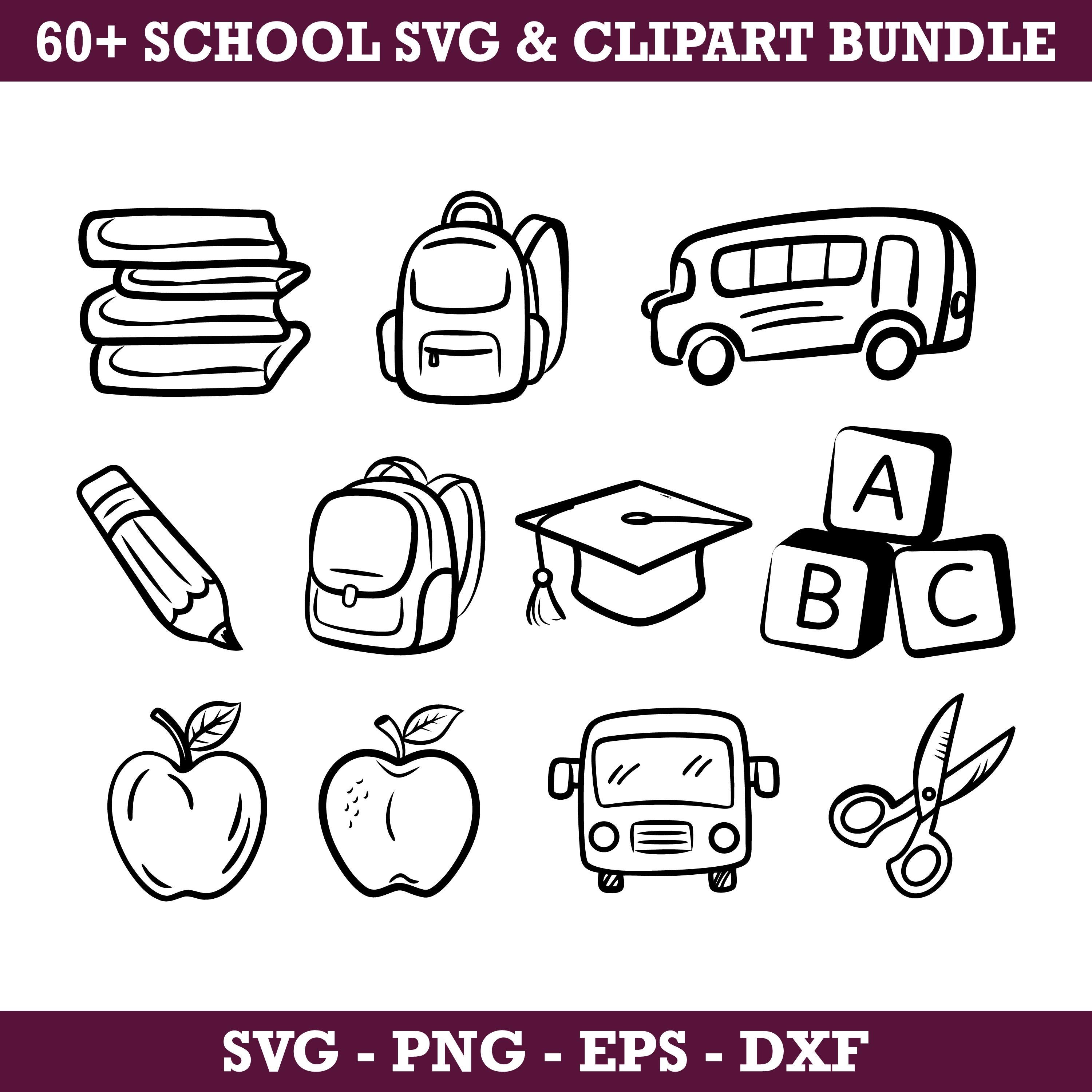 School SVG Clipart Bundle, Elementary Designs (digital Download) - Etsy