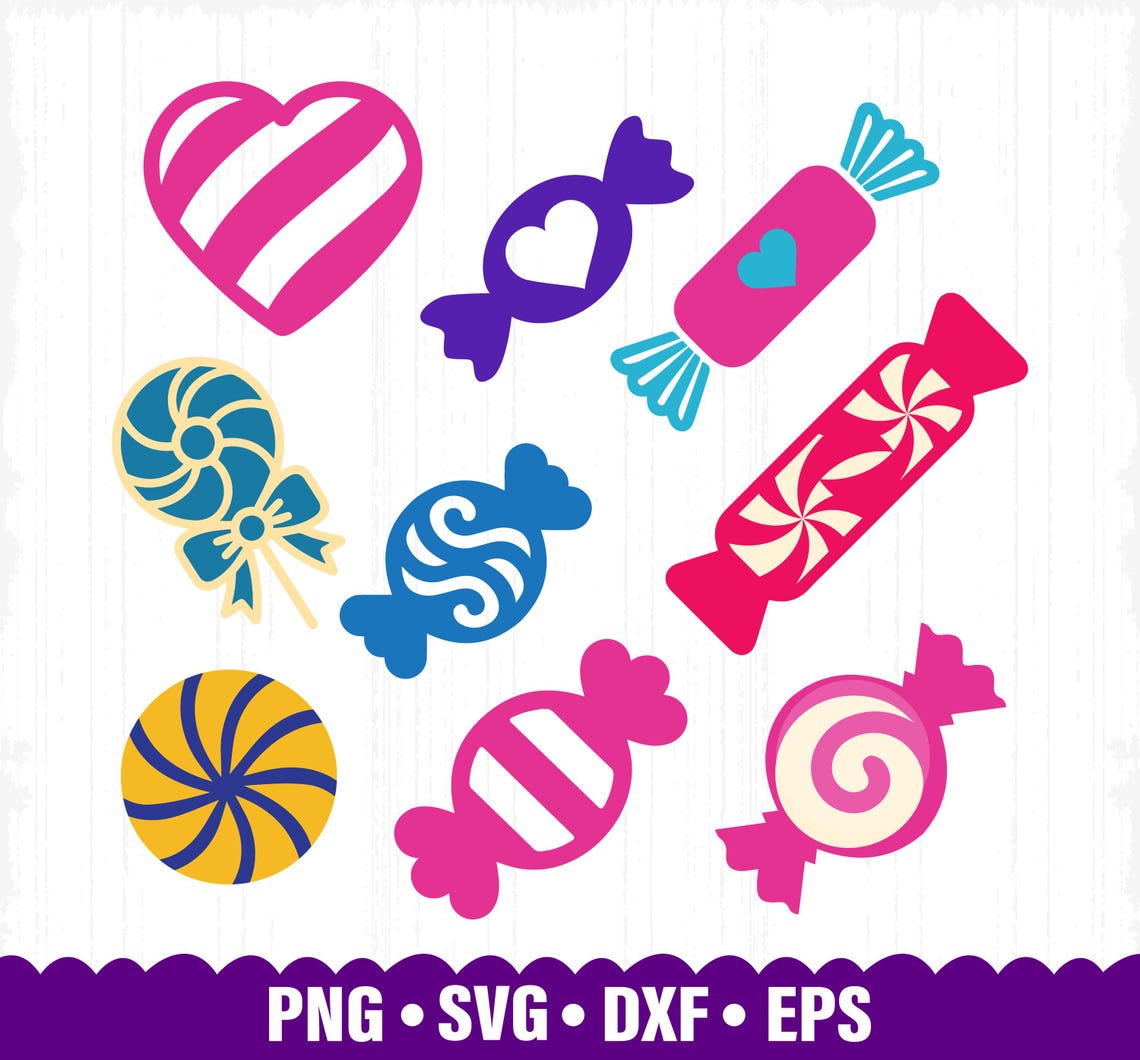 Candy Svg Bundle, Candy Clipart, Sweets Svg, Lollipops Svg, Colorful ...