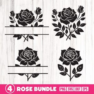 Rose Svg, Custom Flower Svg, Rose Birth Flower, Roses Template Svg ...