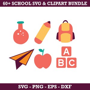 School SVG Clipart Bundle, Elementary Designs (digital Download) - Etsy