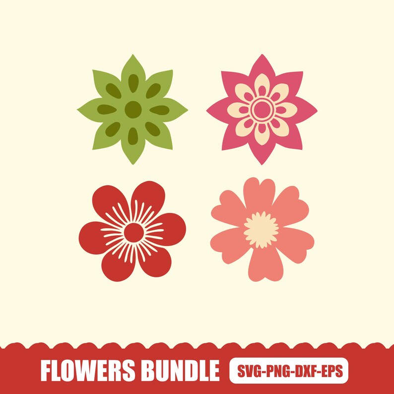 Flower Svg Bundle, Flower Png Bundle, Flower Clipart, Flower Bundle Svg ...