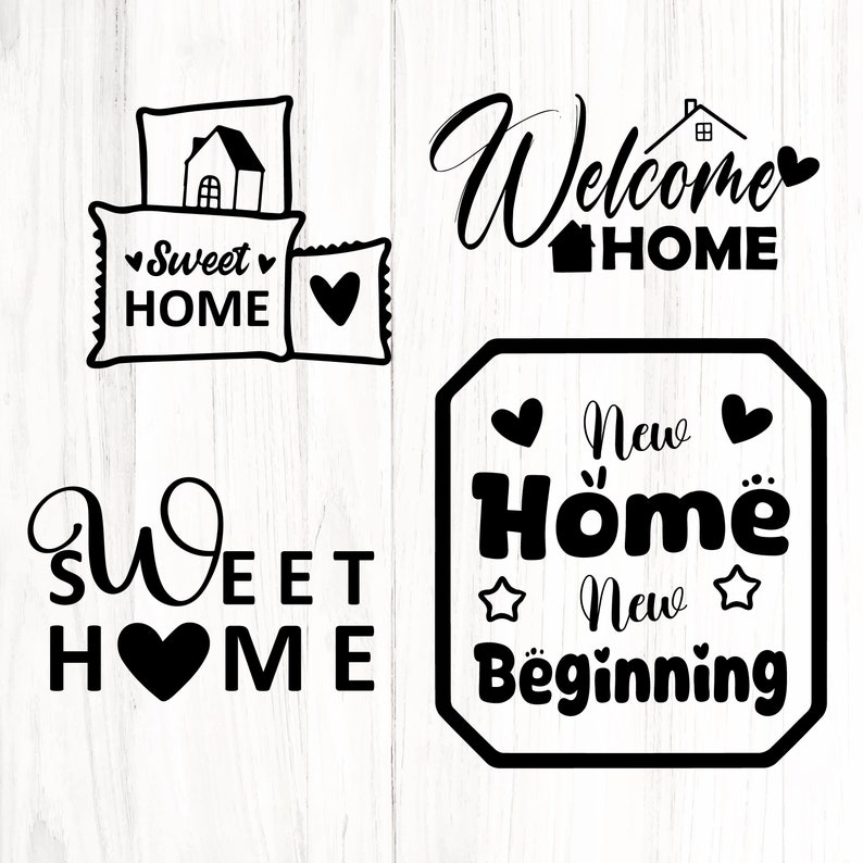 Home SVG Bundle, Welcome Home Sign, House Cut Files (digital Download ...