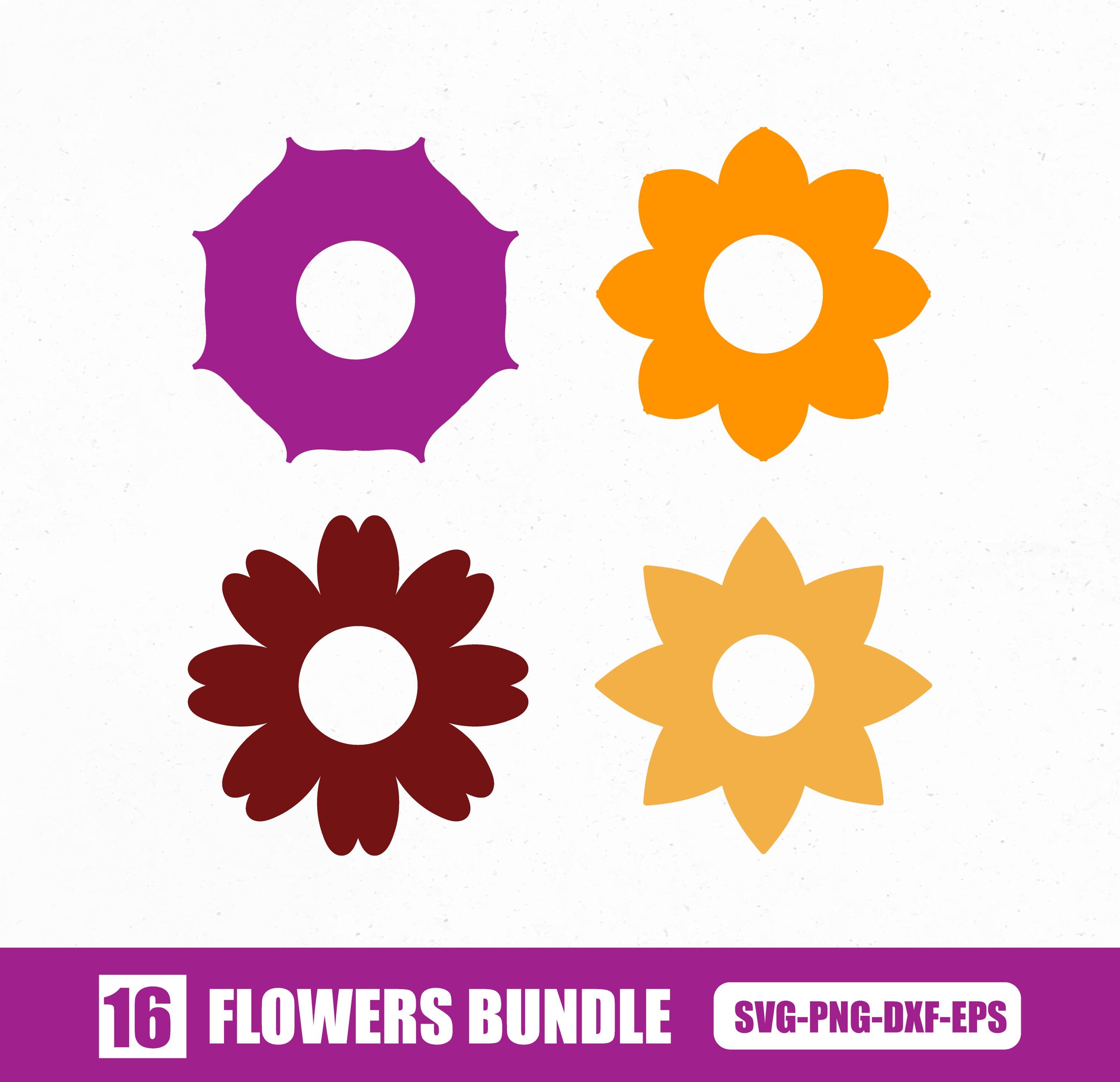 Flower Svg Bundle, Flower Png Bundle, Flower Clipart, Flower Bundle Svg ...