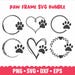 Paw Print Frame, Dog Frame Svg, Paw Prints Svg, Dog Paw Print Svg, Dog ...