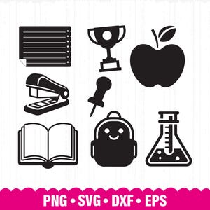 School Svg Bundle, Back to School Svg, Cute School Supplies, School ...