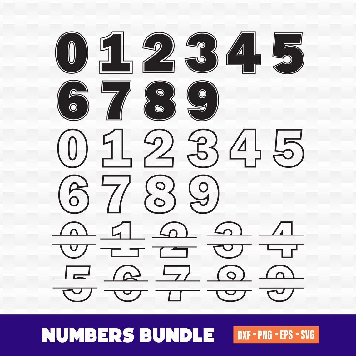 Numbers Svg, Numbers Png, Numbers Cut File, Varsity Font Svg, Number ...