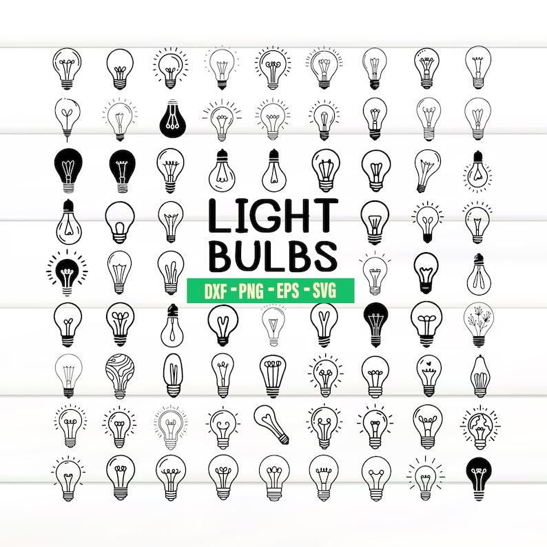 Light Svg Bundle, Lightbulb Svg, Light Bulb Png, Light Bulb Cut Files ...
