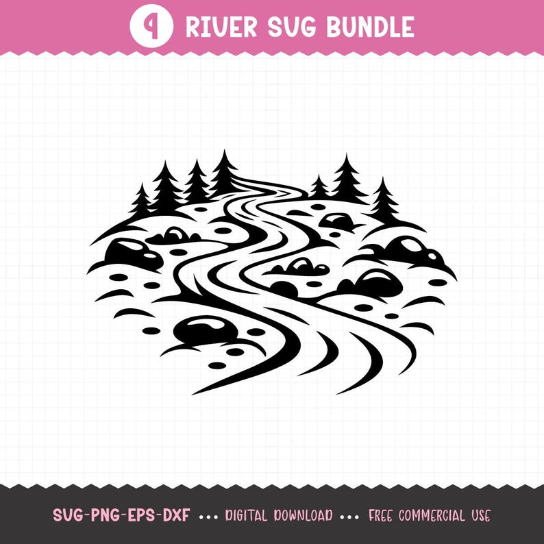 River Scene SVG, River SVG, River Landscape, Landscape SVG, Nature Svg ...