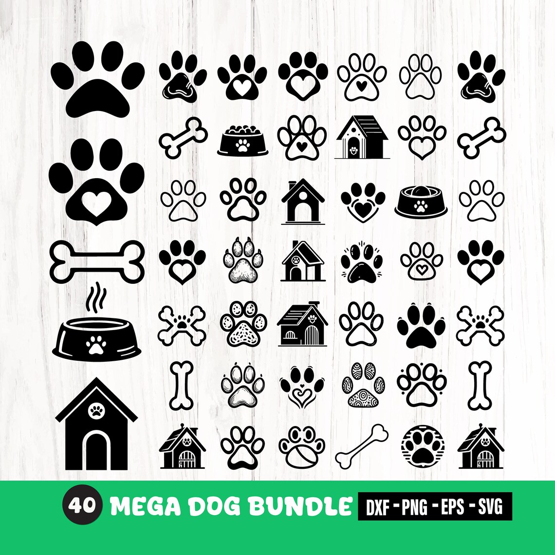 Dog Svg Bundle, Dog Paw Svg, Paw Print Cut File, Paw Prints Svg,, Paw ...