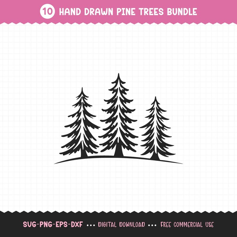 Pine Tree SVG, Treeline SVG, Pine Tree PNG, Evergreen Trees Svg ...