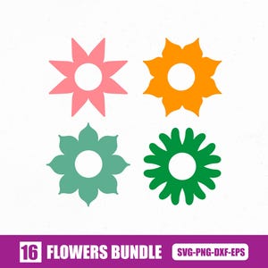 Flower Svg Bundle, Flower Png Bundle, Flower Clipart, Flower Bundle Svg ...