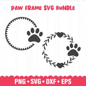 Paw Print Frame, Dog Frame Svg, Paw Prints Svg, Dog Paw Print Svg, Dog Frame Png, Circle Frame ...