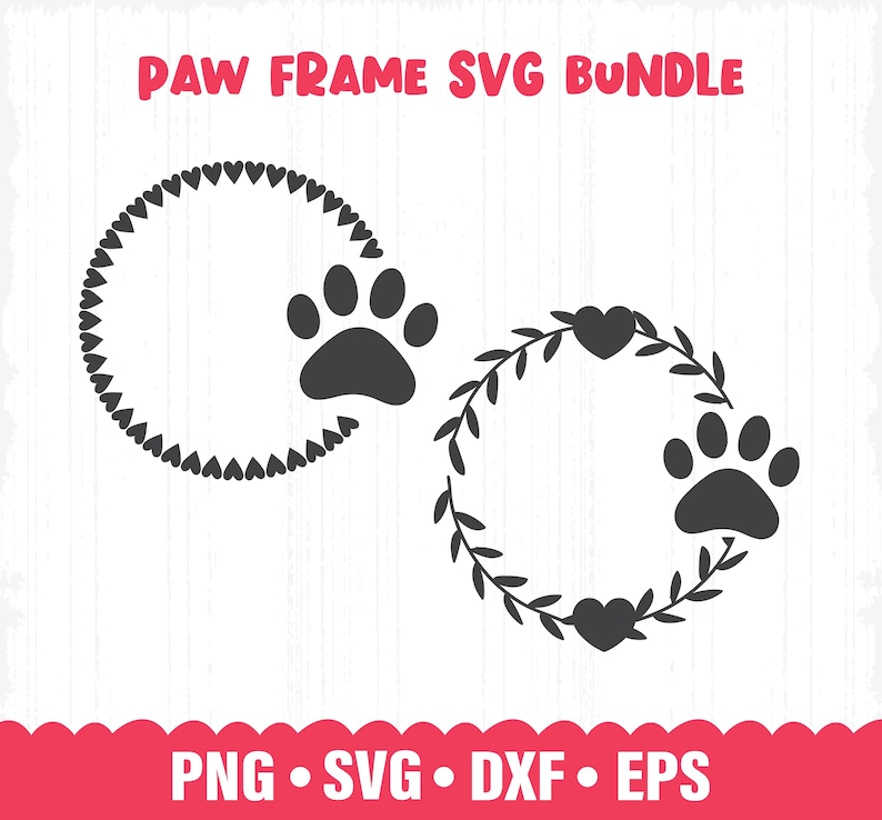 Paw Print Frame, Dog Frame Svg, Paw Prints Svg, Dog Paw Print Svg, Dog ...