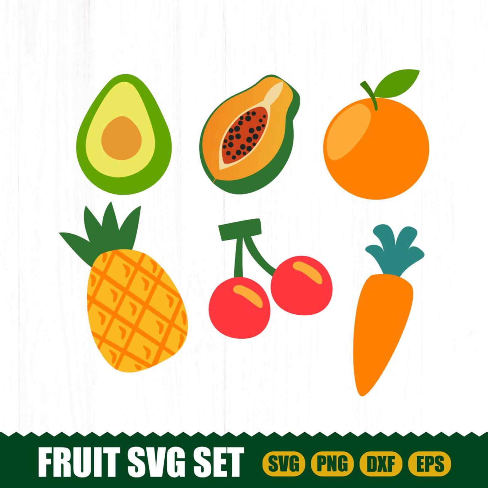 Fruit SVG, Fruit PNG, Fruit Clipart, Fruits SVG Bundle, Summer Fruit ...