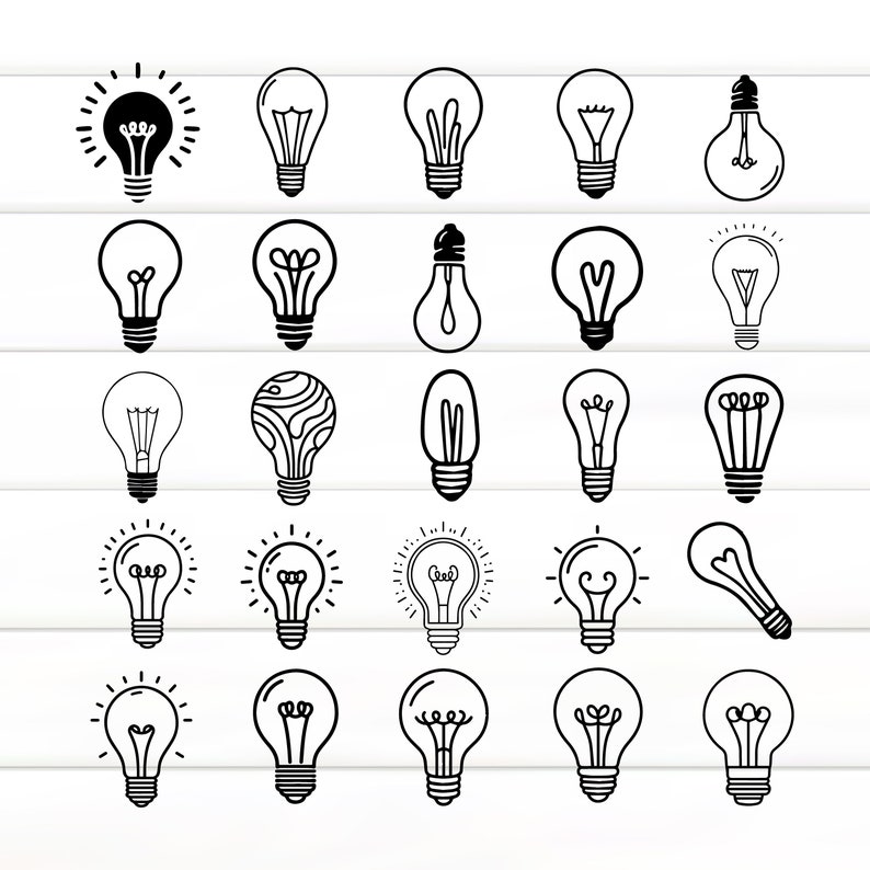Light Svg Bundle, Lightbulb Svg, Light Bulb Png, Light Bulb Cut Files ...