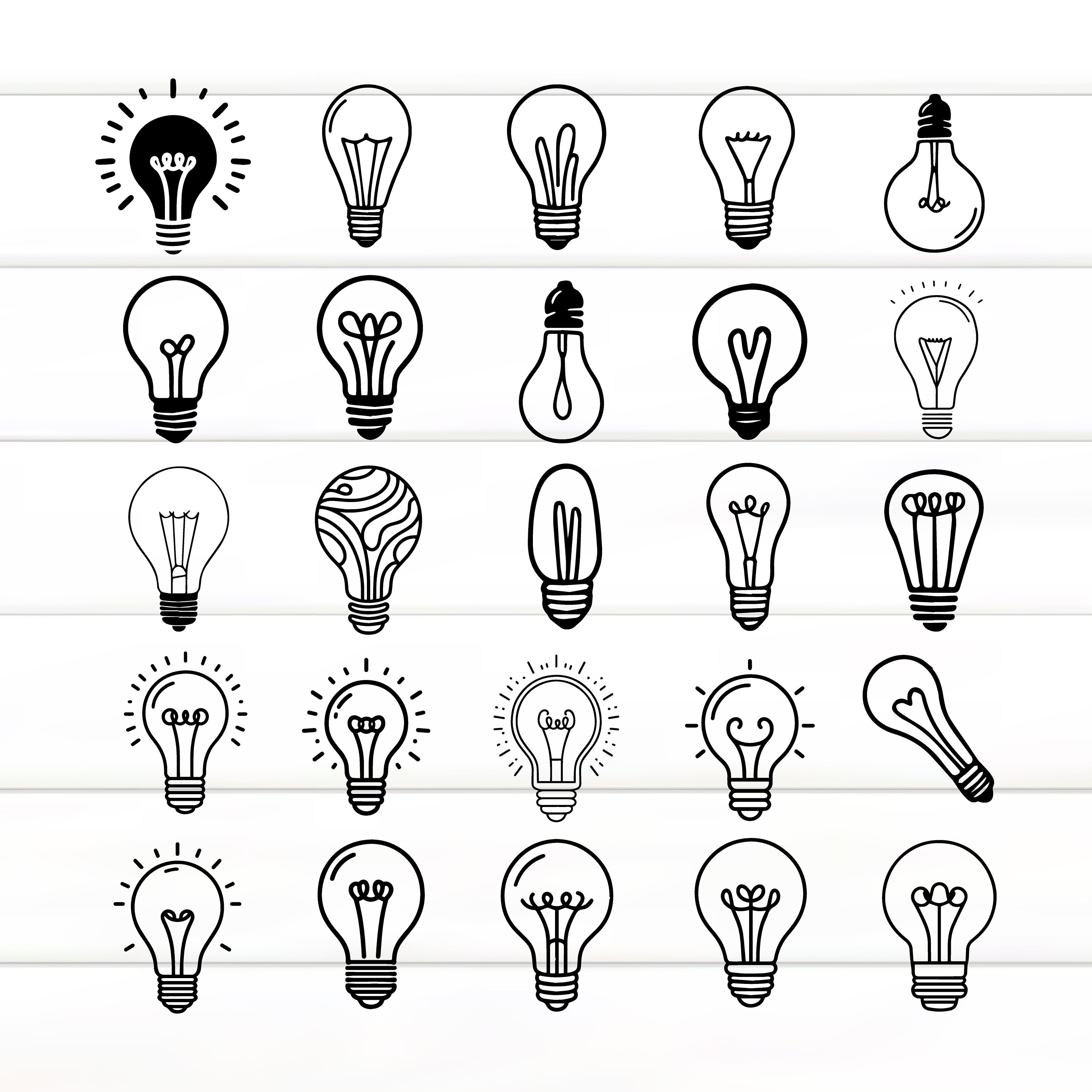 Light Svg Bundle, Lightbulb Svg, Light Bulb Png, Light Bulb Cut Files ...
