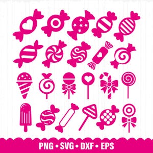 Candy Svg Bundle, Candy Clipart, Sweets Svg, Lollipops Svg, Colorful ...
