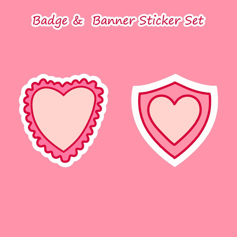Pink Badge Banner Clipart Set, SVG, PNG, EPS, Vector Labels, Shield ...