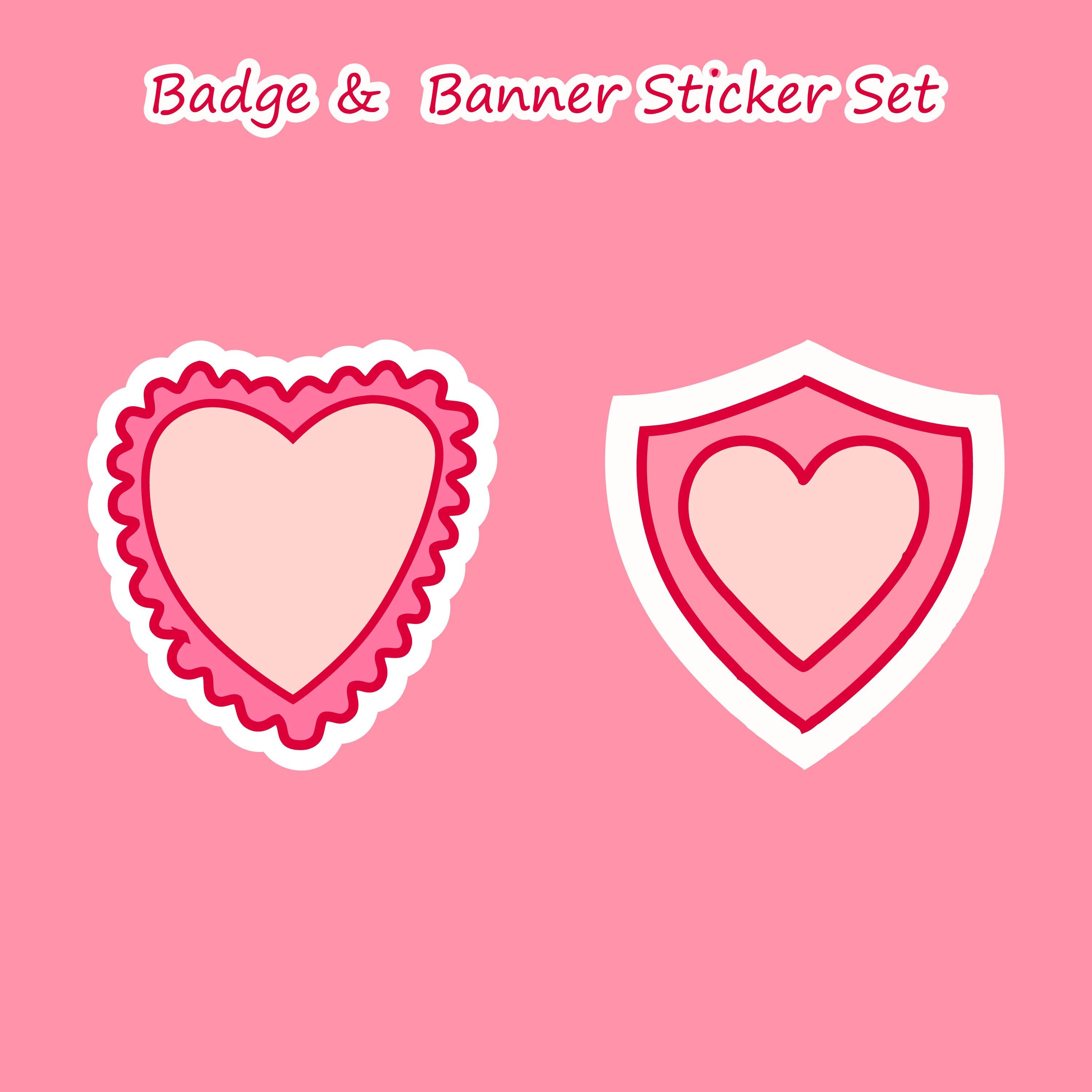 Pink Badge Banner Clipart Set, SVG, PNG, EPS, Vector Labels, Shield ...