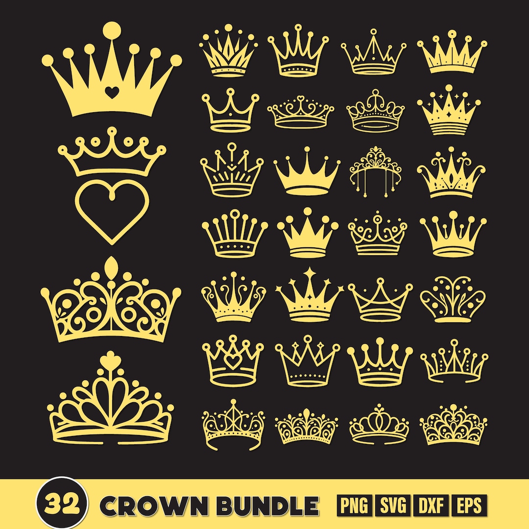 Crown Svg Bundle, Royal Crown Svg, Crown Svg, Crown Png, Crown Cut File ...