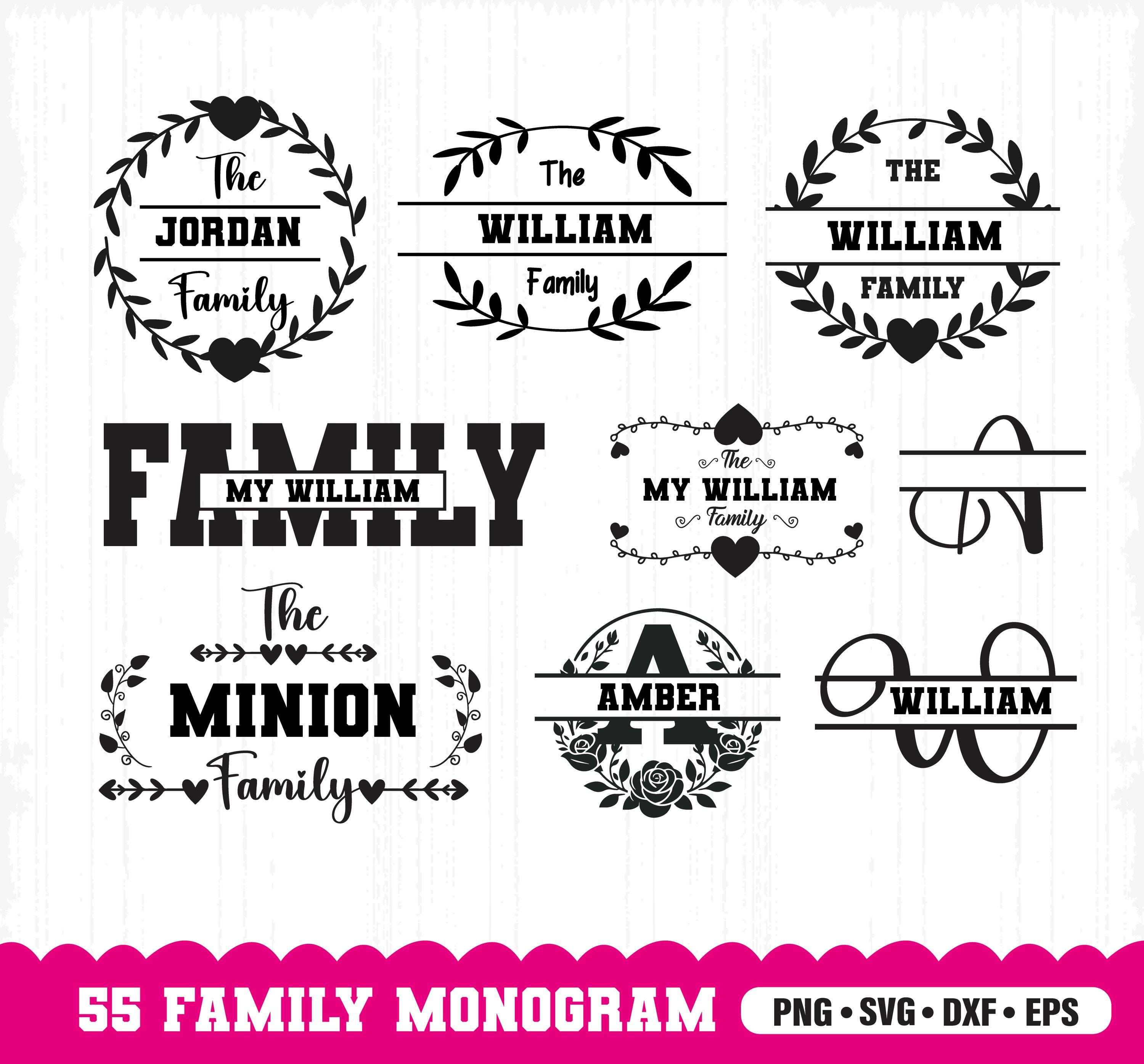 Family Monogram Svg, Family Name Svg, Wedding Monogram Svg, Family Sign ...