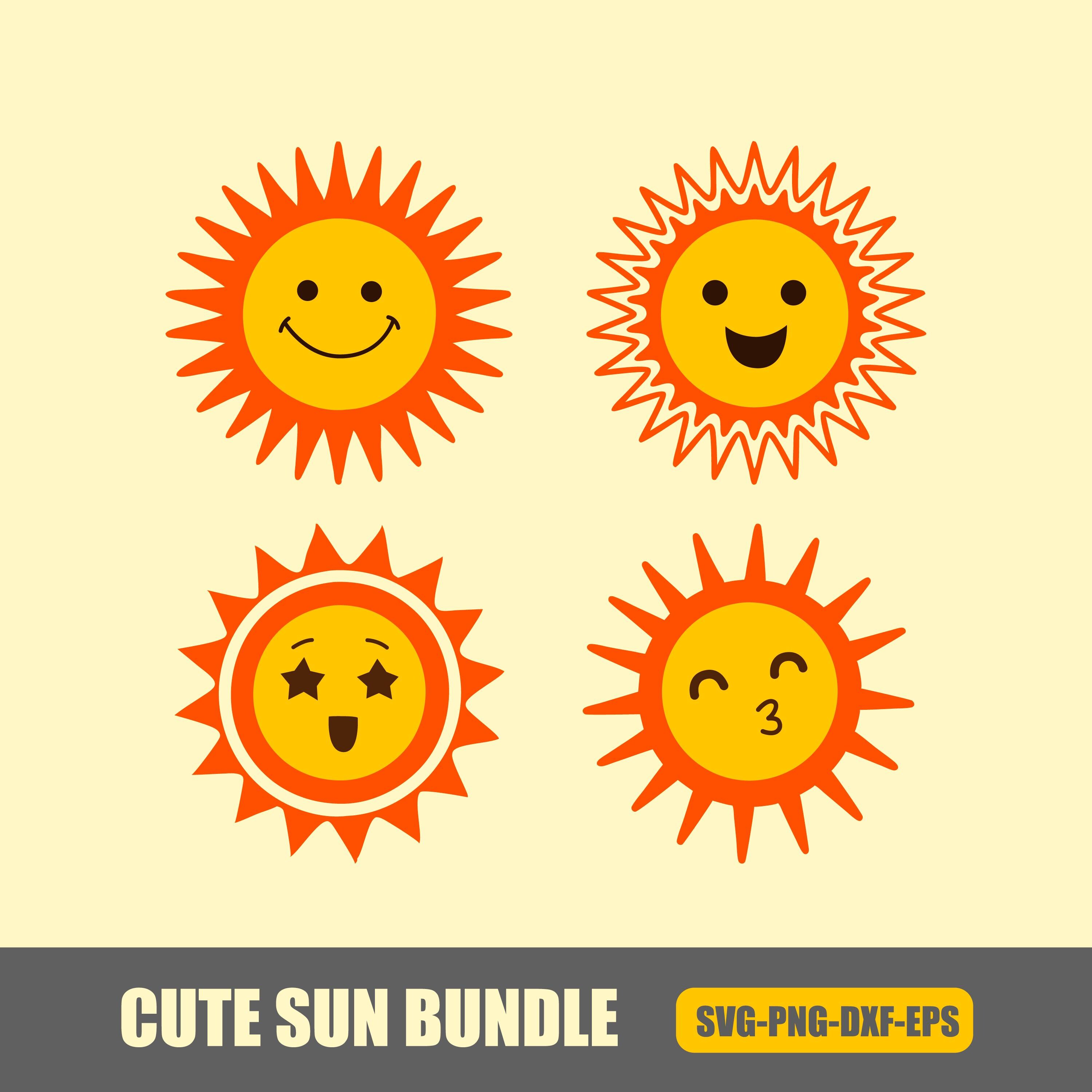 Cute Sun Clipart, Cute Sun Svg, Happy Cute Sun, Summer Smile Face, Sun ...