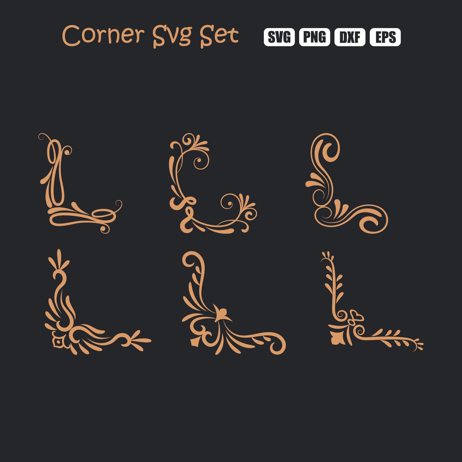 Corner SVG, Corner SVG Files, Corner PNG, Decorative Corners, Corner ...