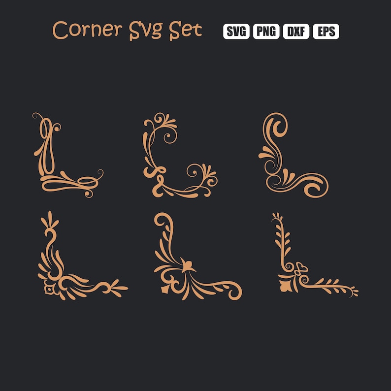 Decorative Corner SVG Bundle, Floral Frame Designs (digital Download ...