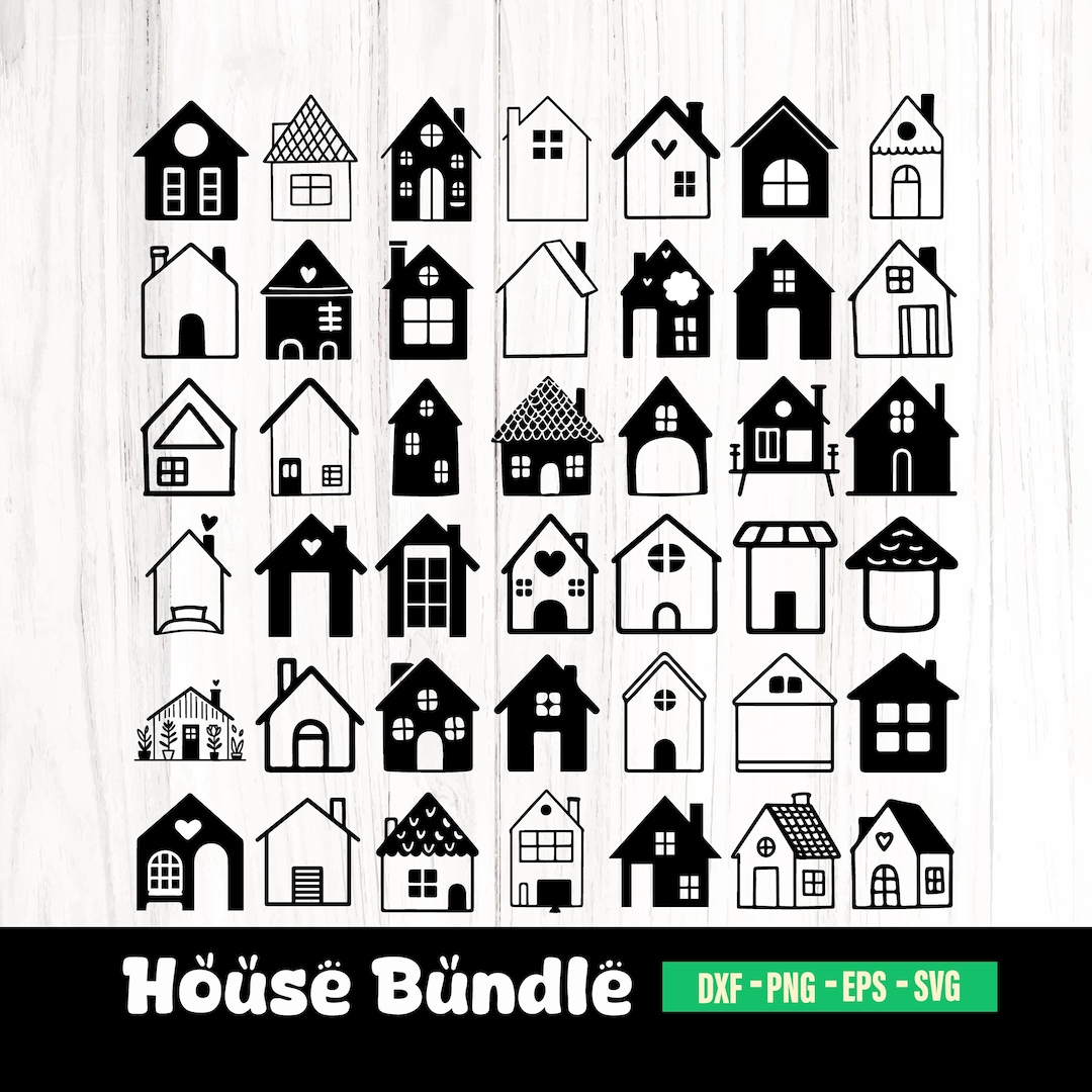 42 House Svg Bundle, House Silhouette, Little House Svg, House Outline ...