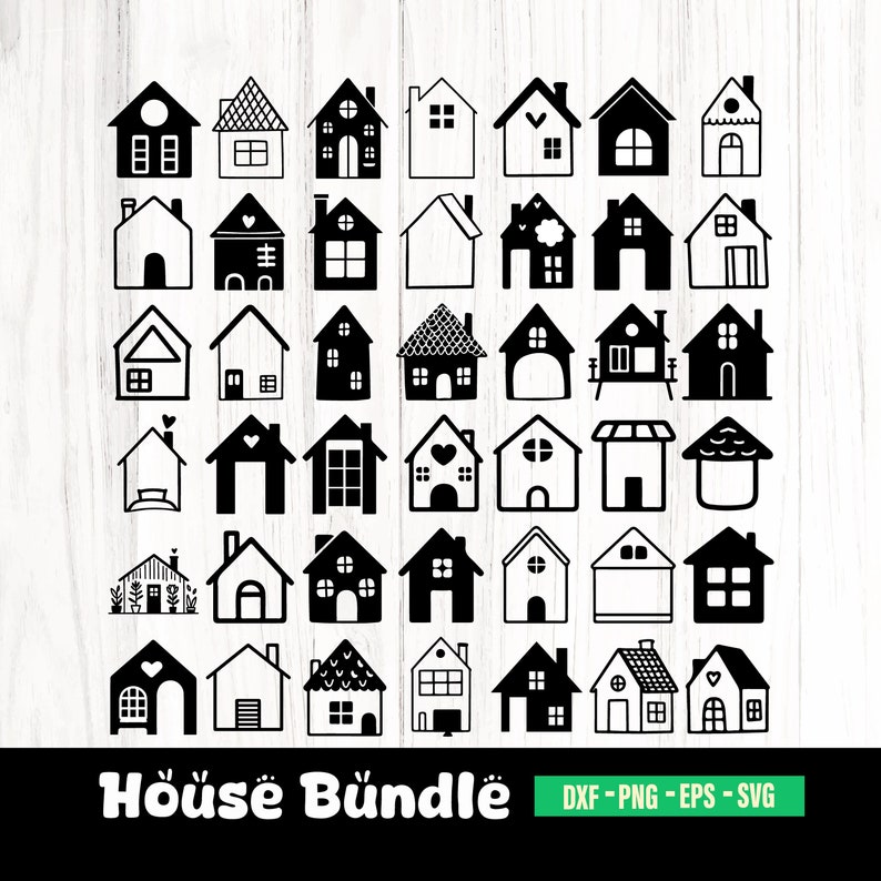 42 House Svg Bundle, House Silhouette, Little House Svg, House Outline ...