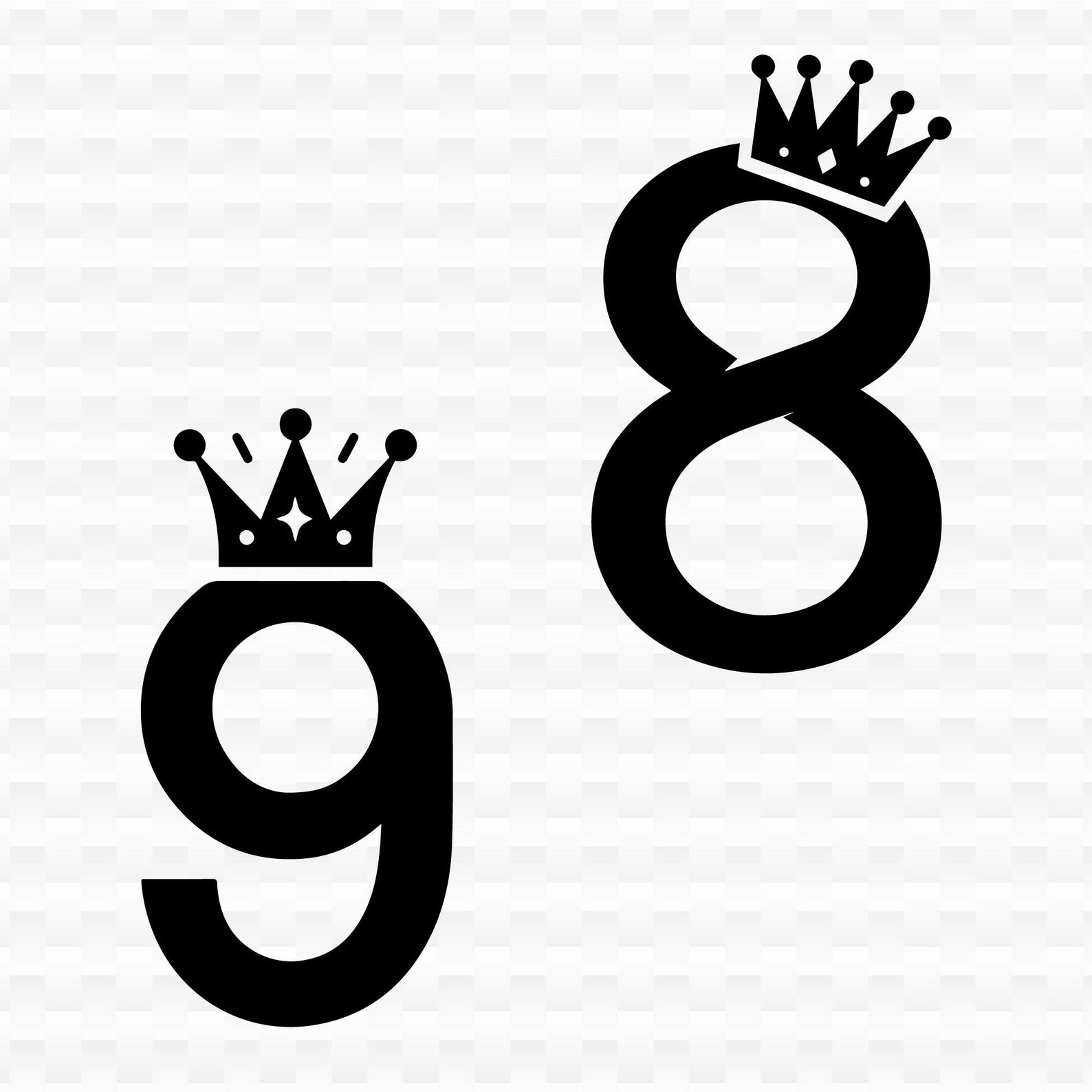 Numbers Svg, Numbers Png, Crown Numbers Svg, Numbers Cut File, Birthday ...