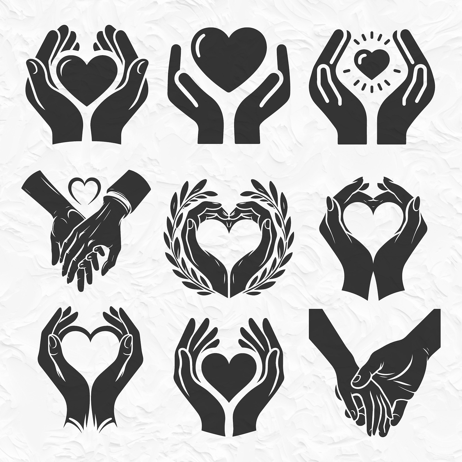 Holding Hands SVG Bundle, Family Hands SVG, Heart Hands Cut File ...