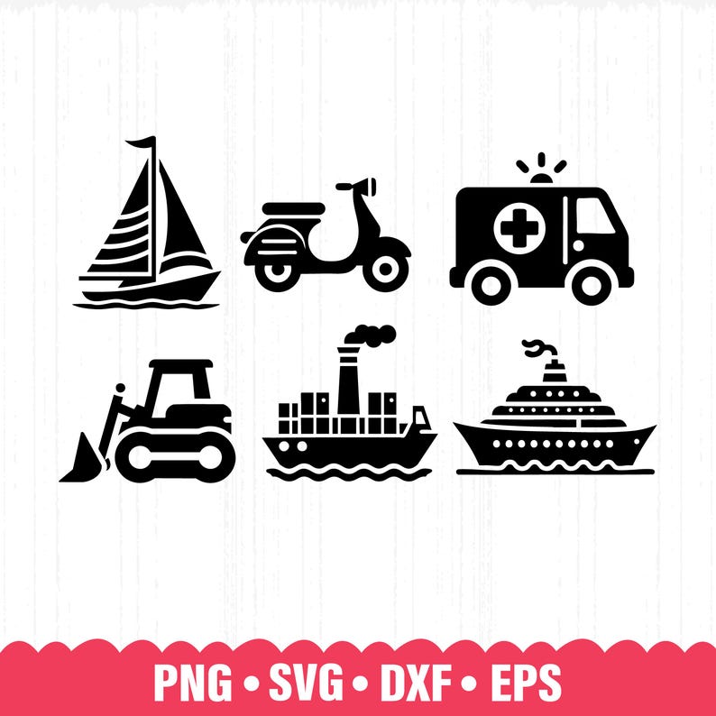 Vehicles SVG Bundle, Transport Clipart (22 Designs) - Etsy