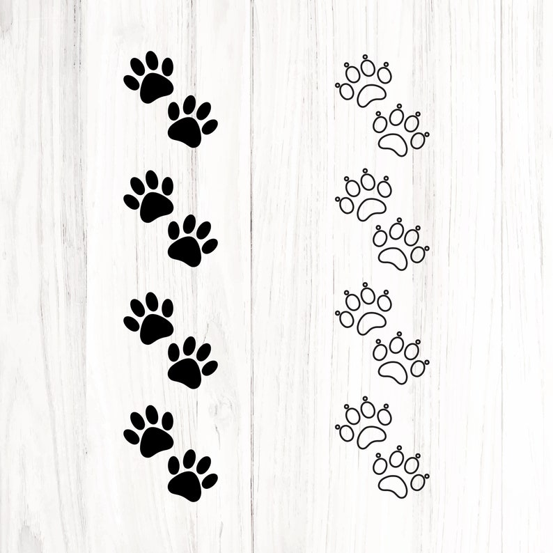 Paw Prints Svg, Animal Print Svg, Paw Print Cut File, Animal Paw Svg ...