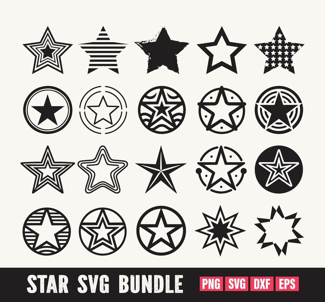 Star Svg Bundle, Star Cutting File, Star Cricut, Stars Clipart, Star ...