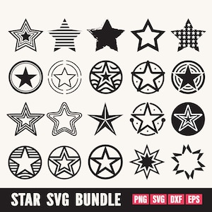 Star Svg Bundle, Star Cutting File, Star Cricut, Stars Clipart, Star ...