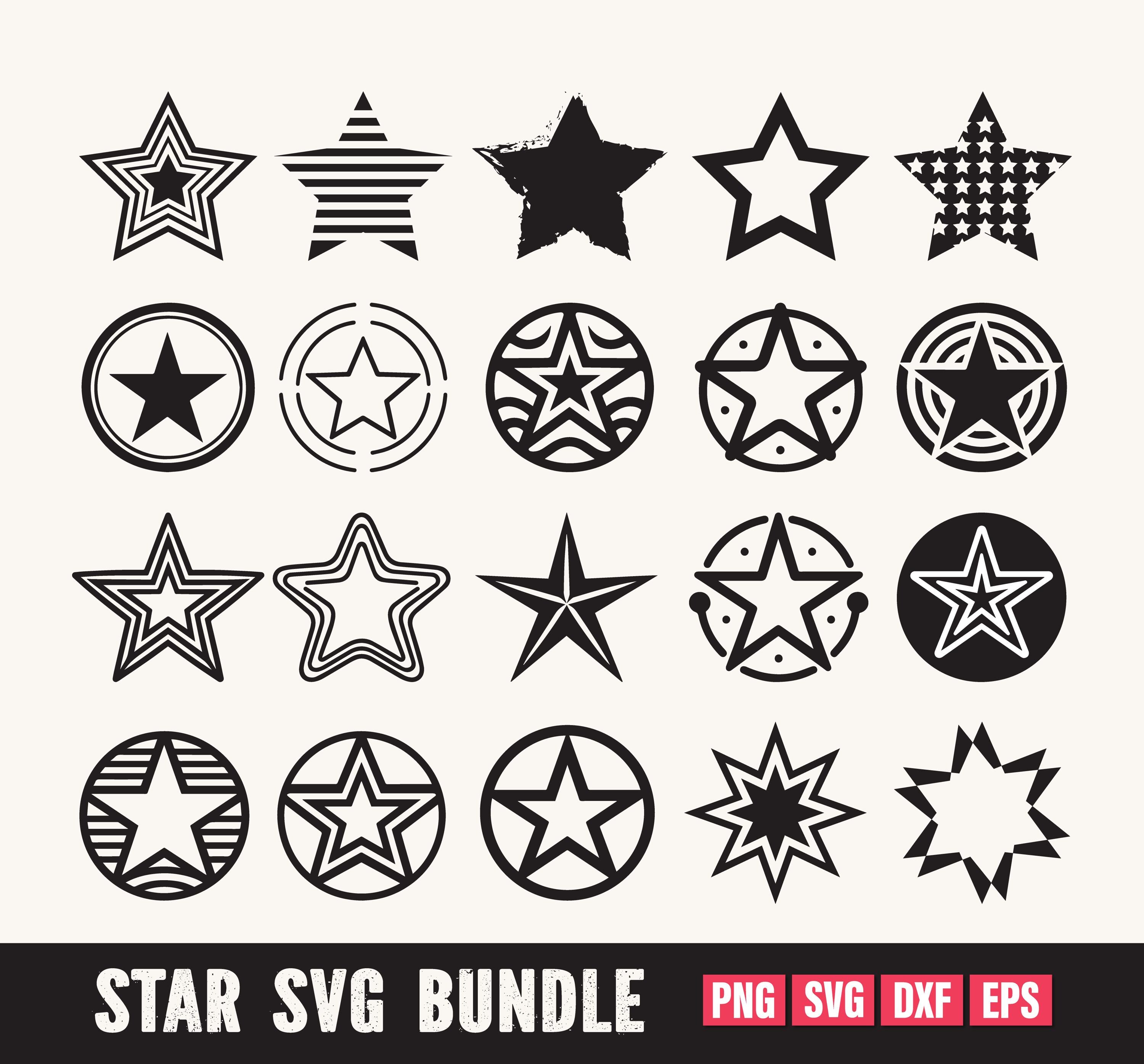 Star Svg Bundle, Star Cutting File, Star Cricut, Stars Clipart, Star Background, Star Svg Files ...