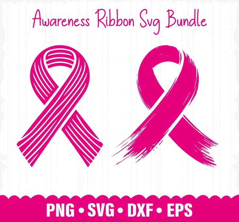 Pink Ribbon Svg, Ribbon Clipart, Awareness Ribbon Svg, Cancer Ribbon ...