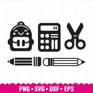 School Svg Bundle, Back to School Svg, Cute School Supplies, School ...
