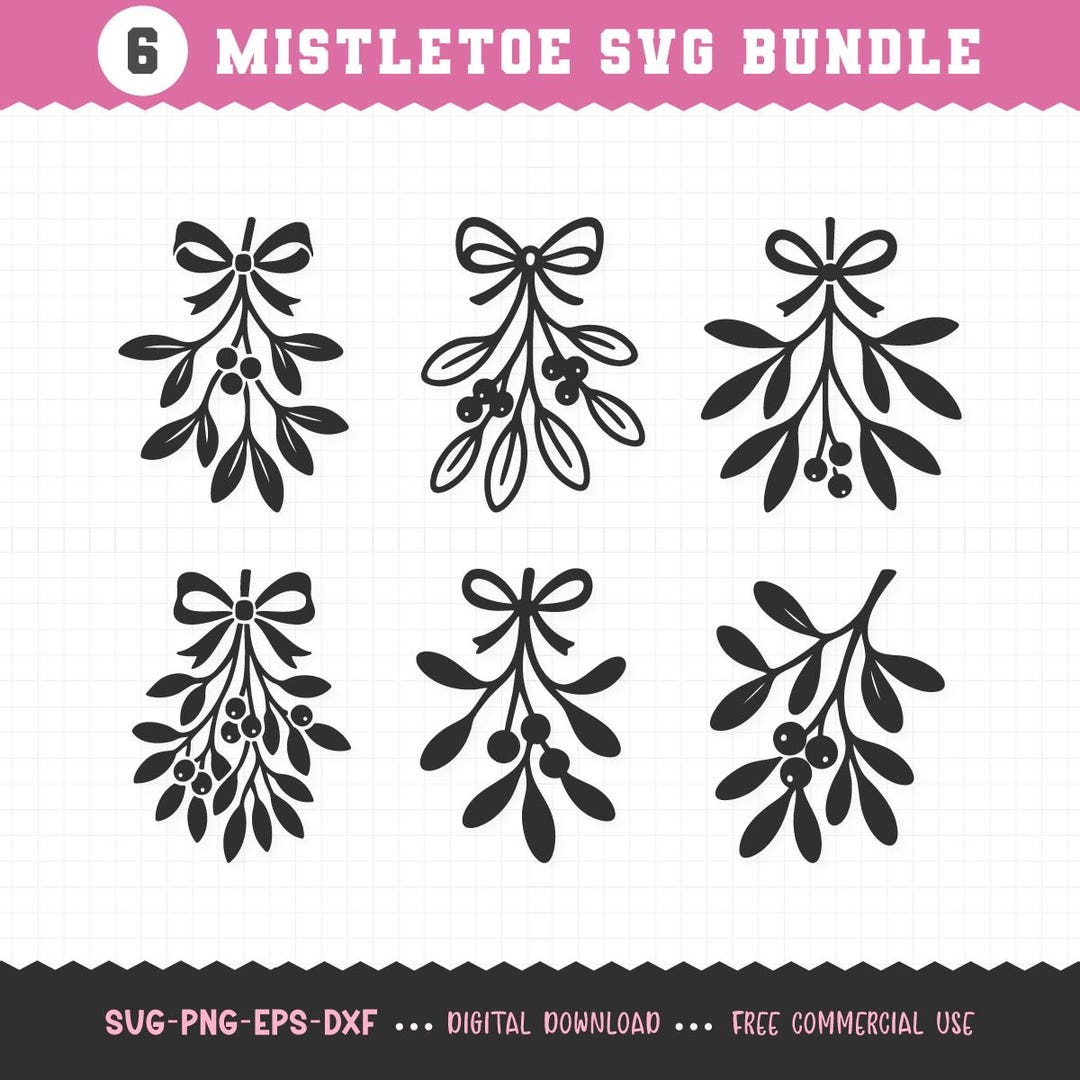 Mistletoe SVG, Mistletoe Clipart, Mistletoe PNG, Mistletoe Branch Svg ...