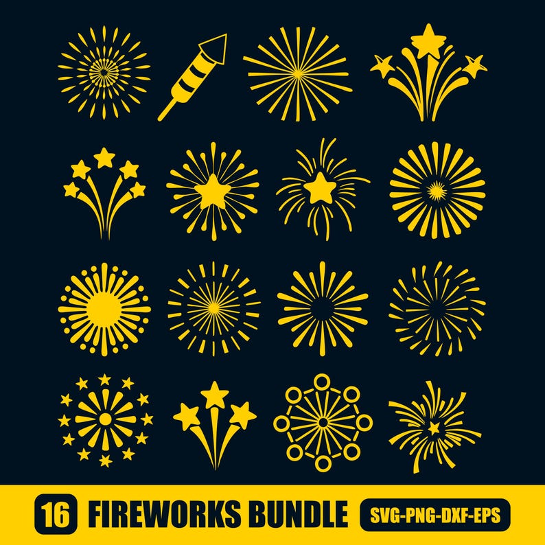 Firework Svg, Fireworks Svg, Fireworks Svg Cut File, Fireworks Clipart ...
