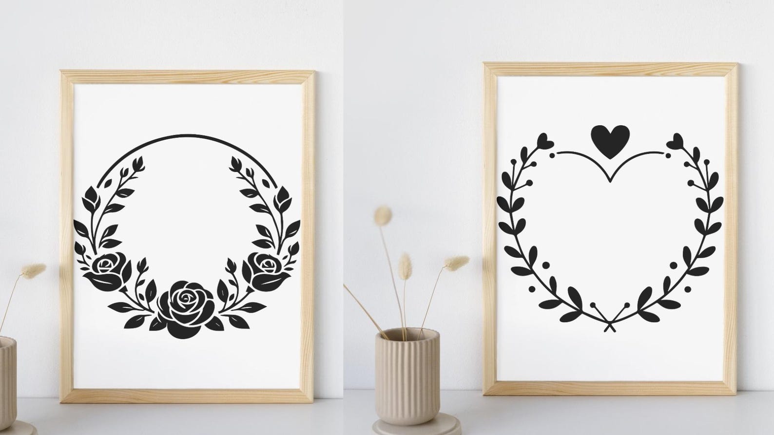 Monogram Frames Svg, Frame Svg Bundle, Wedding Frame Svg, Wedding ...