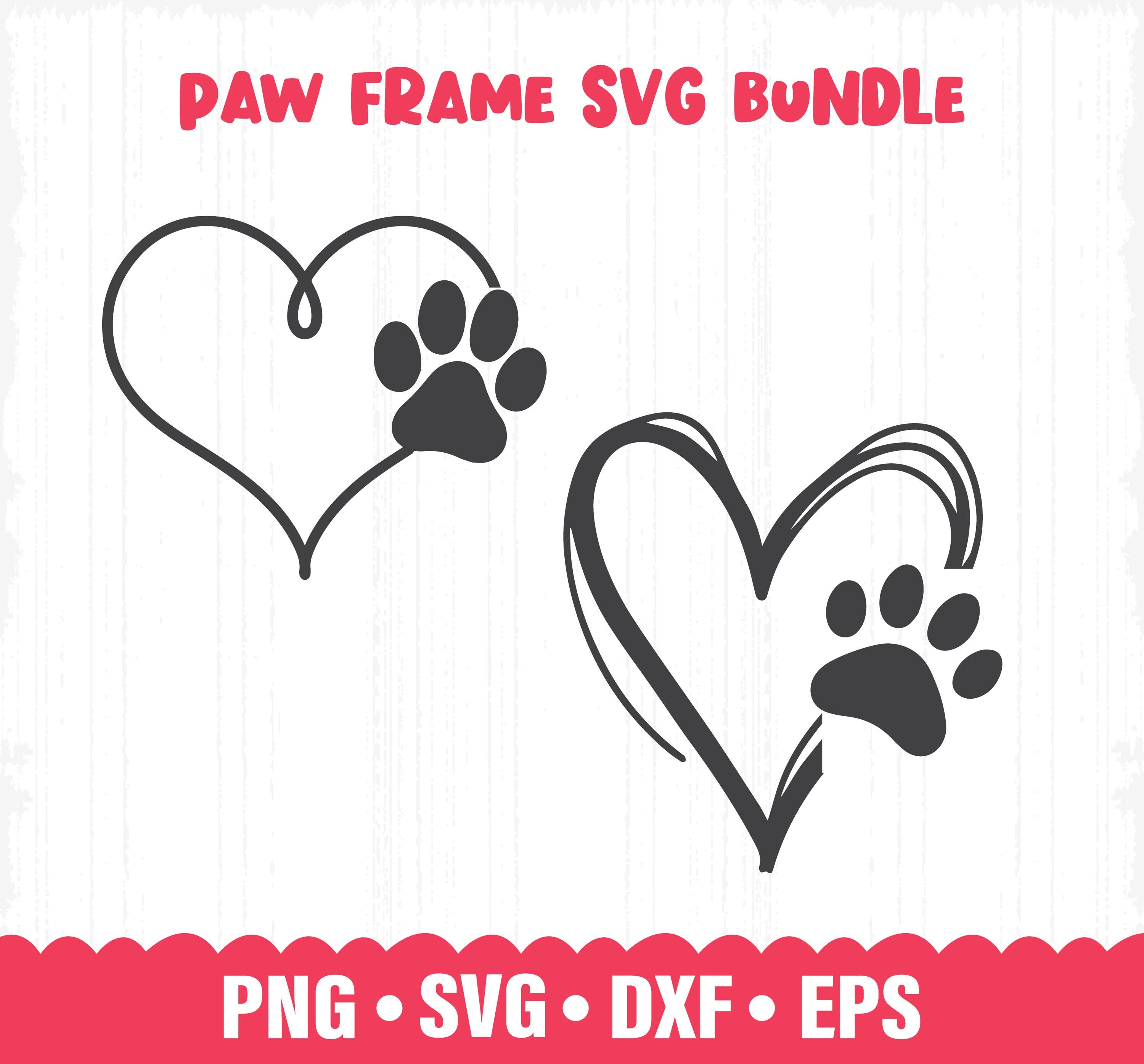 Paw Print Frame, Dog Frame Svg, Paw Prints Svg, Dog Paw Print Svg, Dog ...