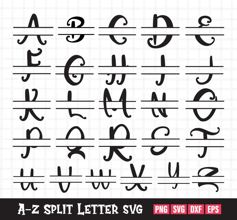 Split Letter Svg, Monogram Font Svg, Split Font Svg, Monogram Letters ...