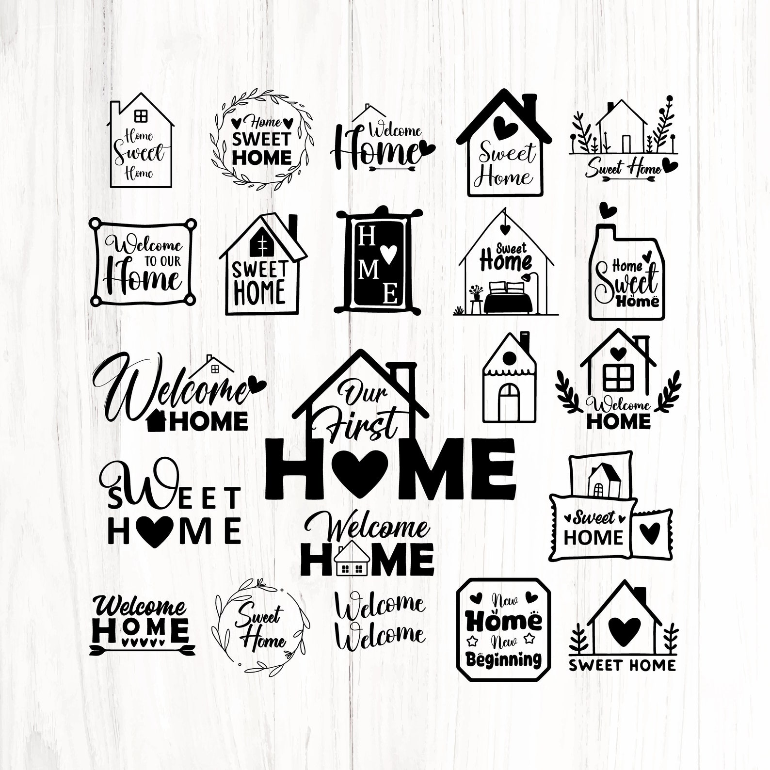 Home Svg, Home Sign Svg, Welcome Home Svg, New Home Svg, Sweet Home Svg ...