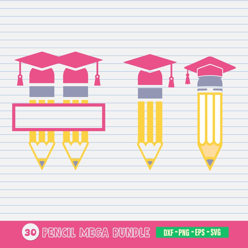 Pencil SVG Bundle, School Clipart (digital Download) - Etsy