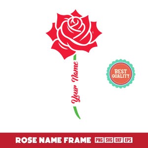 Rose Monogram Svg, Rose Svg, Custom Flower Svg, Rose Birth Flower ...